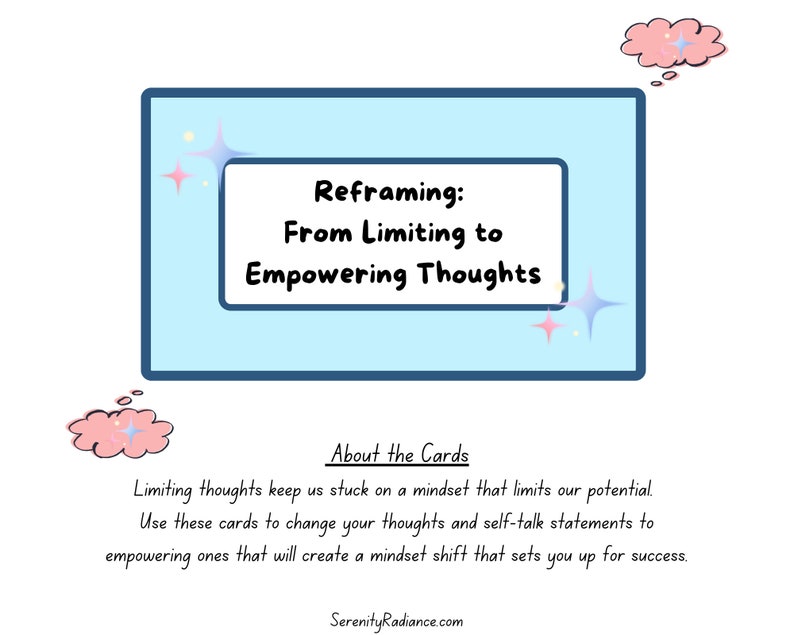 30 Limiting to Empowering Thoughts Card Deck, Affirmation Cards ...