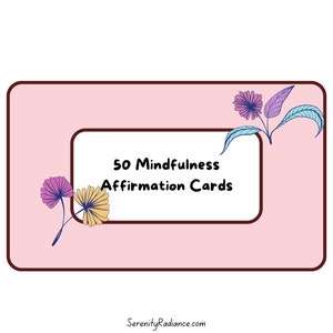 Set of 50 Mindfulness Affirmation Cards, Self-care Affirmations Deck ...