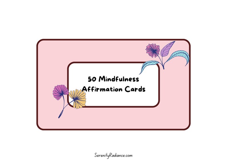 Set of 50 Mindfulness Affirmation Cards, Self-care Affirmations Deck ...