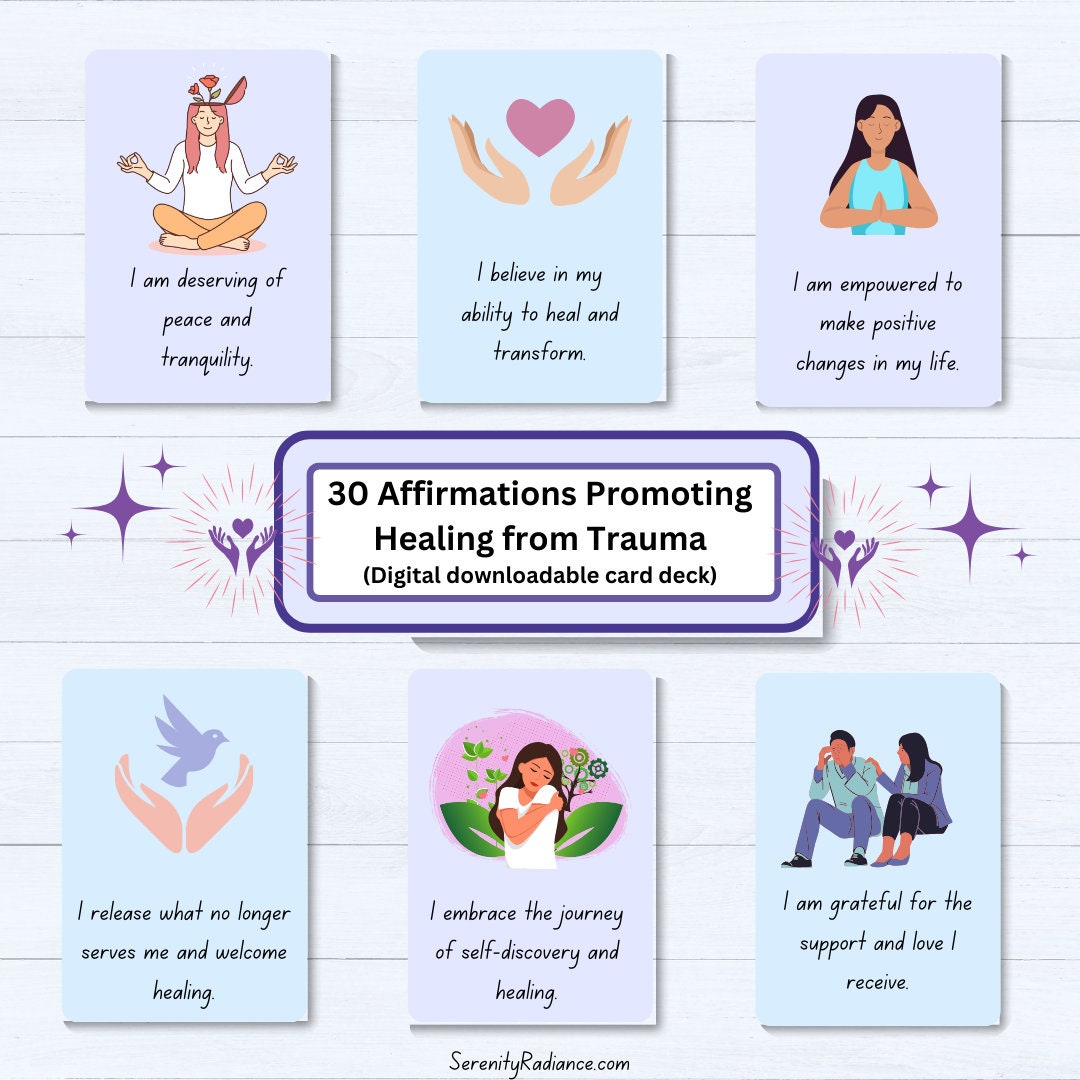 Trauma Healing Affirmation Cards: Mental Health & Self-care (digital ...