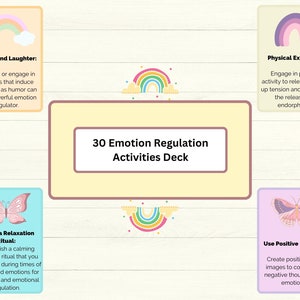 30 Emotion Regulation Activities Deck, Therapeutic Cards, Self-care, Mindfulness Activity ...