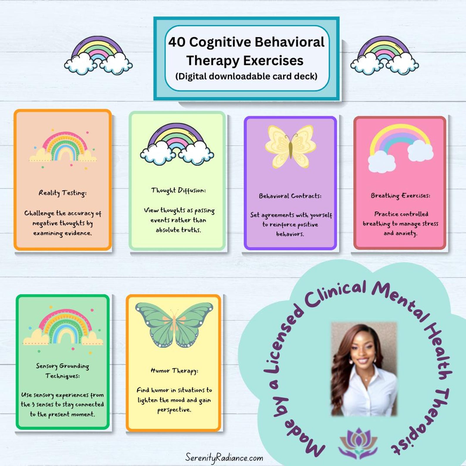 Cognitive Behavioral Therapy Exercise Cards, CBT Therapy Tools, Mental ...