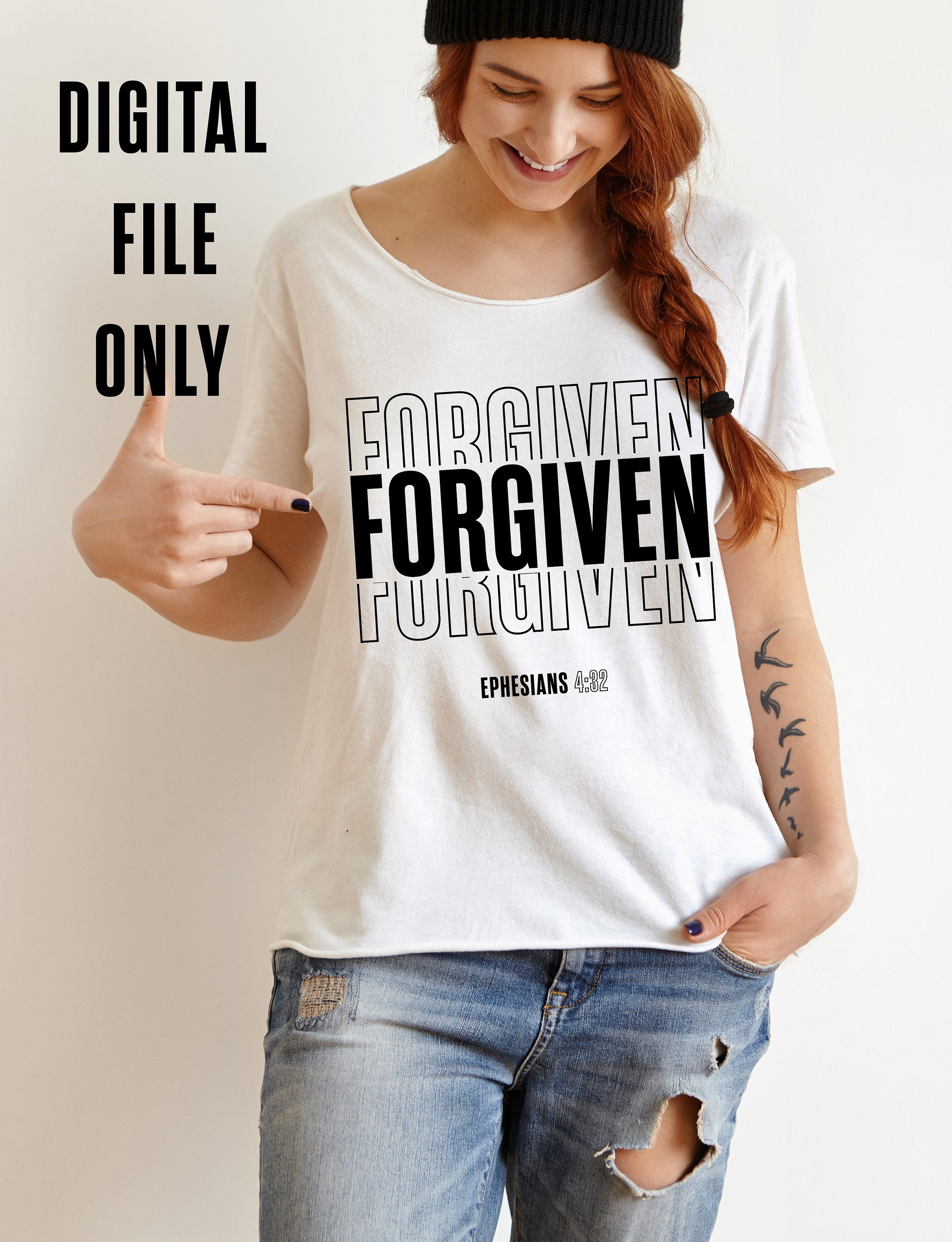 Forgiven Vector Christian Designs PNG Digital Download Aesthetic Faith ...