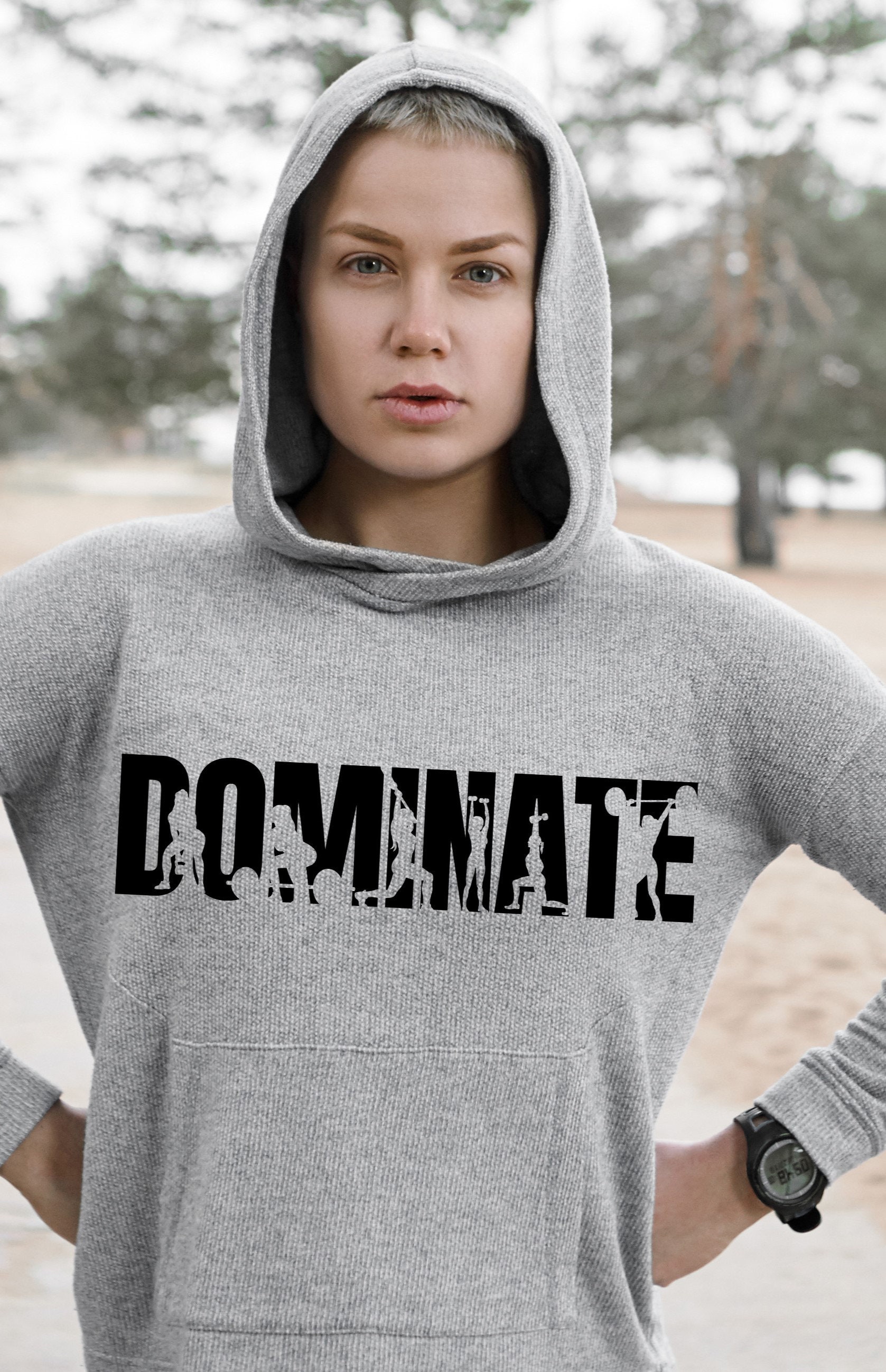 Dominate Gym Design: Workout Hoodie SVG, Cricut, DTF (digital Download ...
