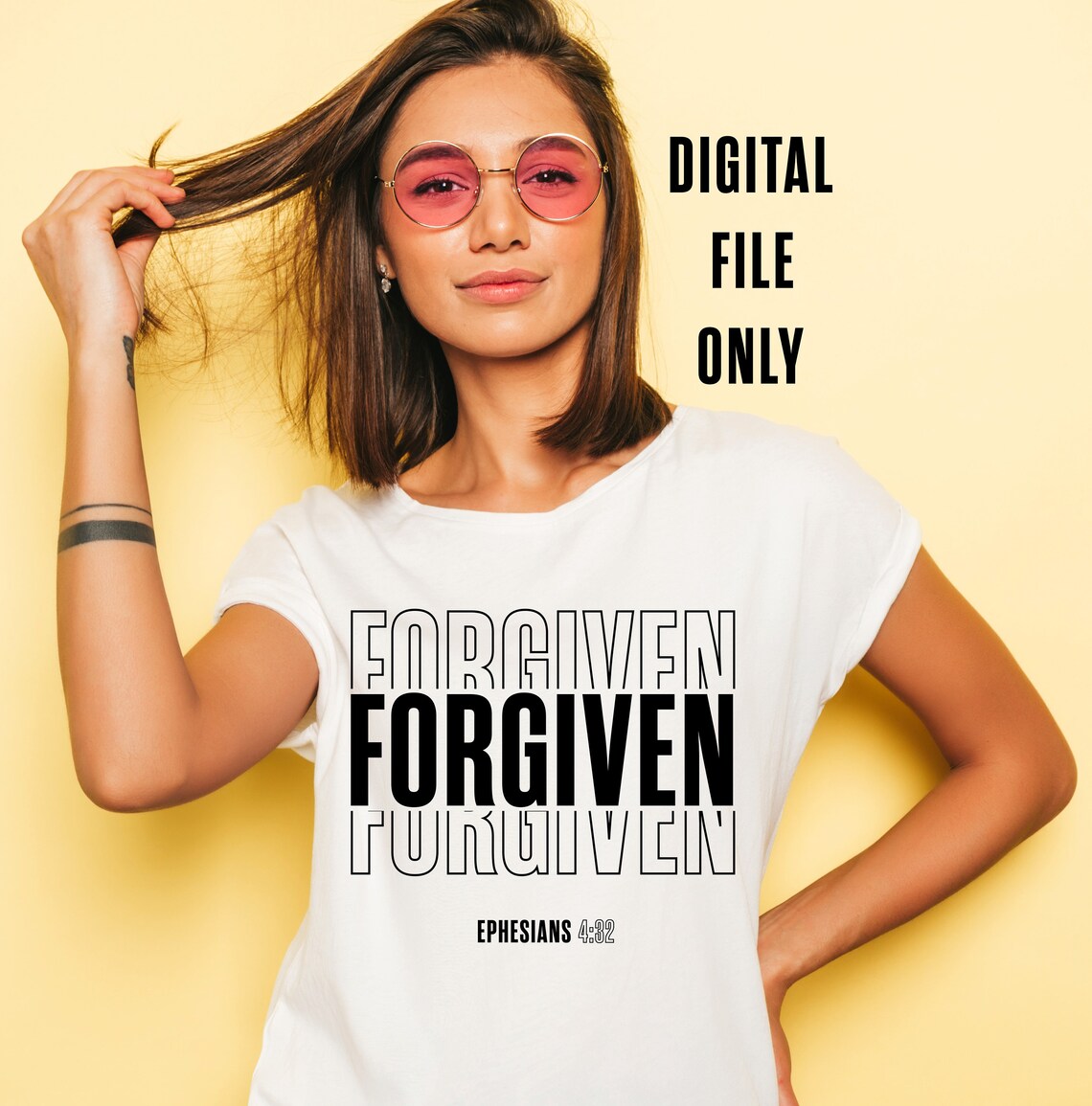 Forgiven Vector Christian Designs PNG Digital Download Aesthetic Faith ...