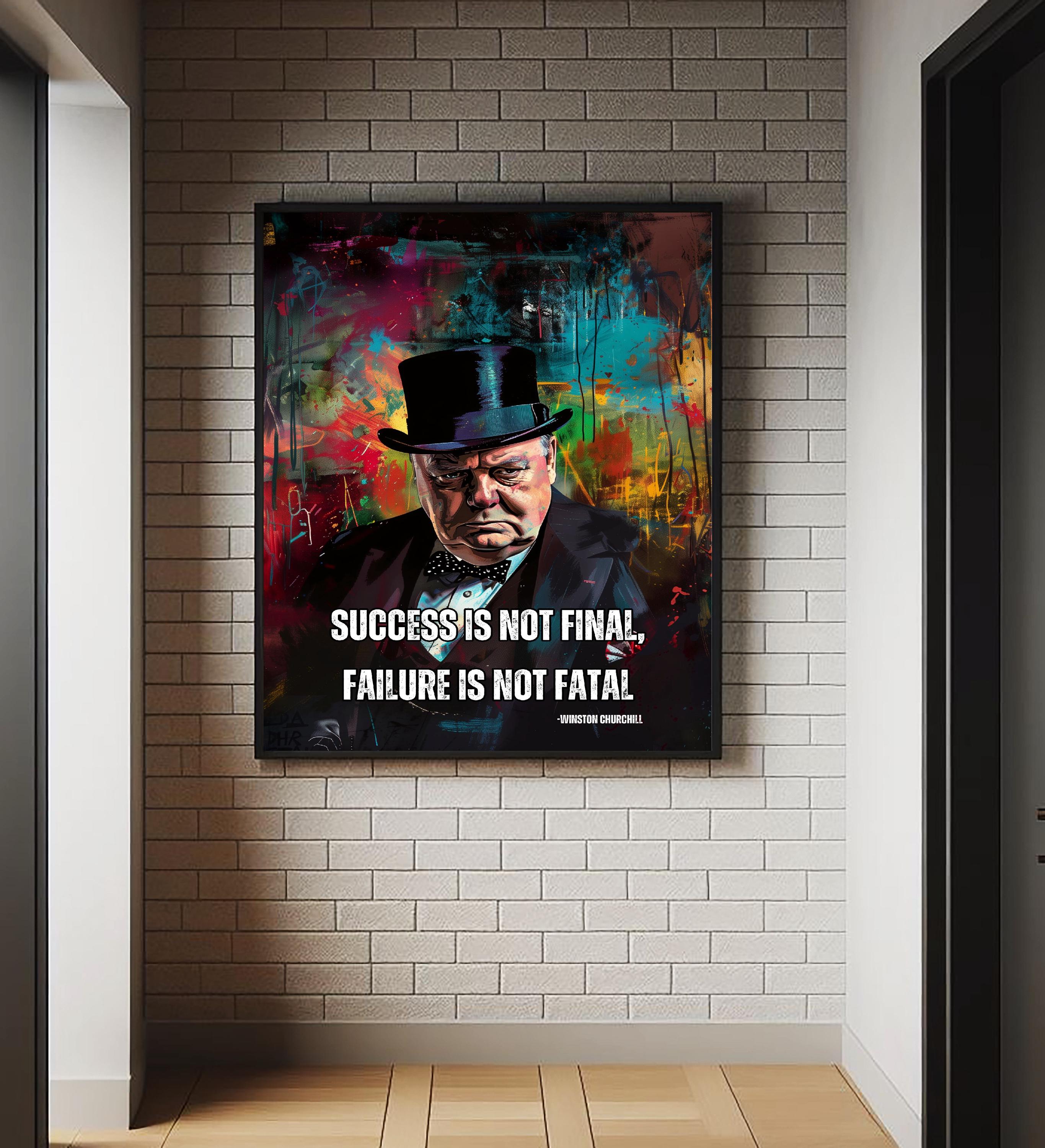 Motivational Wall Art, Modern Office Winston Churchill Quote About ...