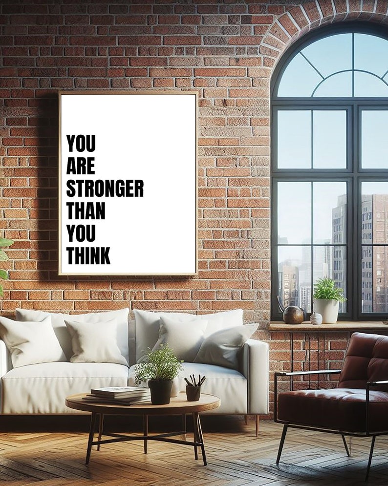 Motivational Quote Poster: You Are Stronger Than You Think - Etsy