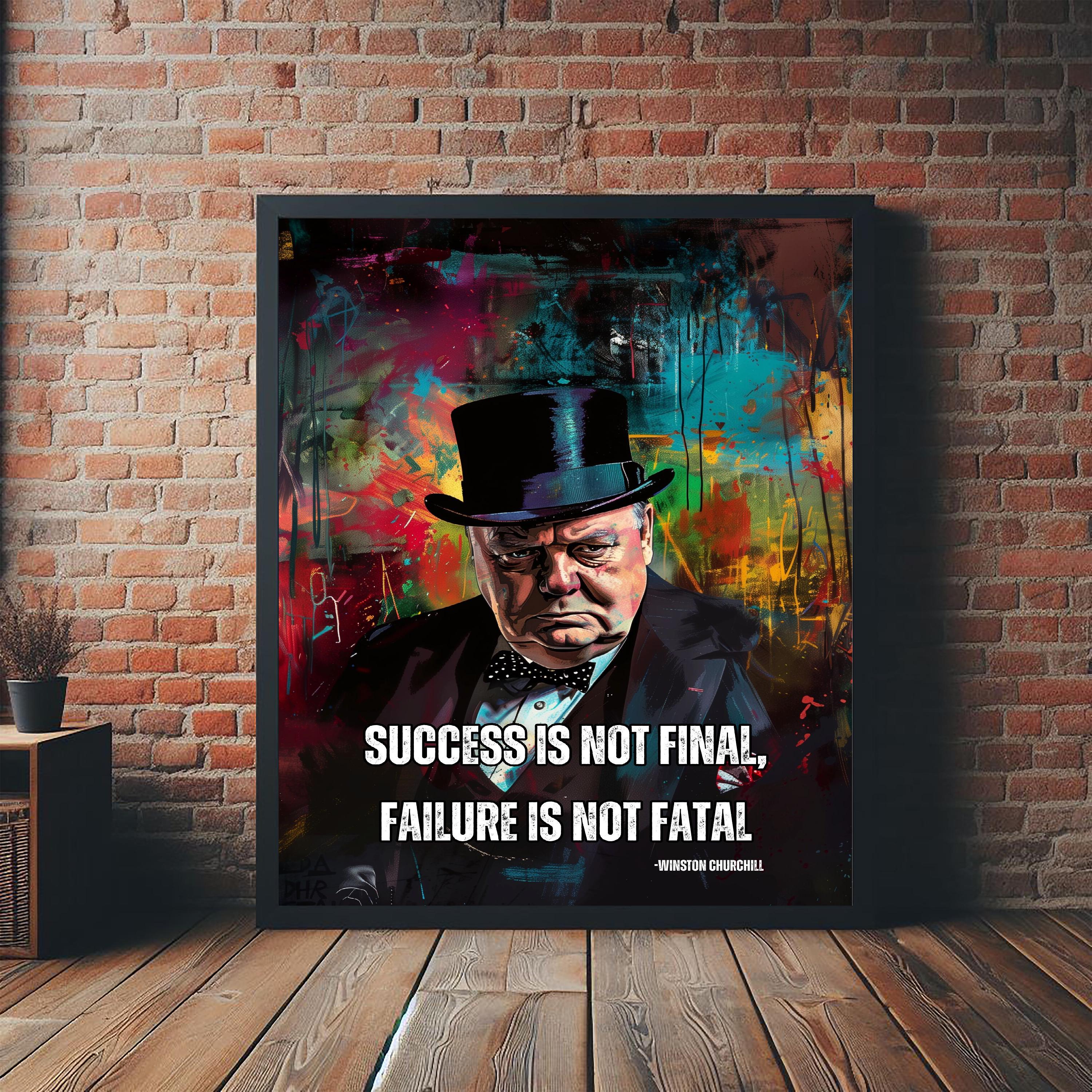 Motivational Wall Art, Modern Office Winston Churchill Quote About ...