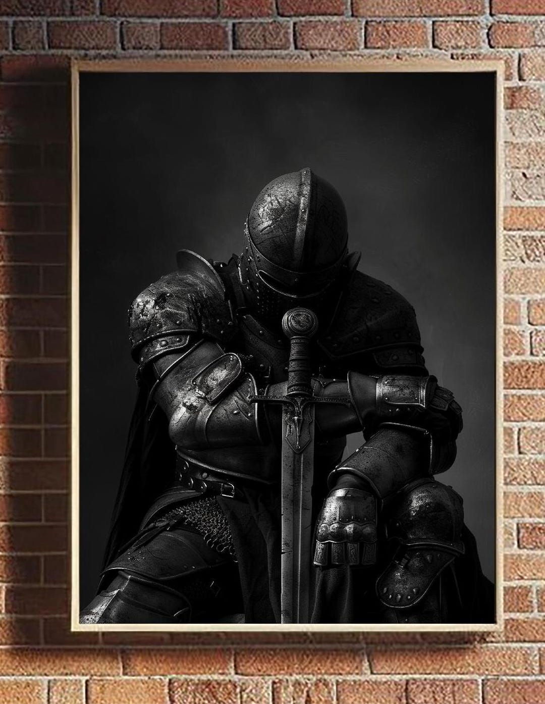 Medieval Knight Framed Canvas Poster: Dark Ages Wall Art - Etsy