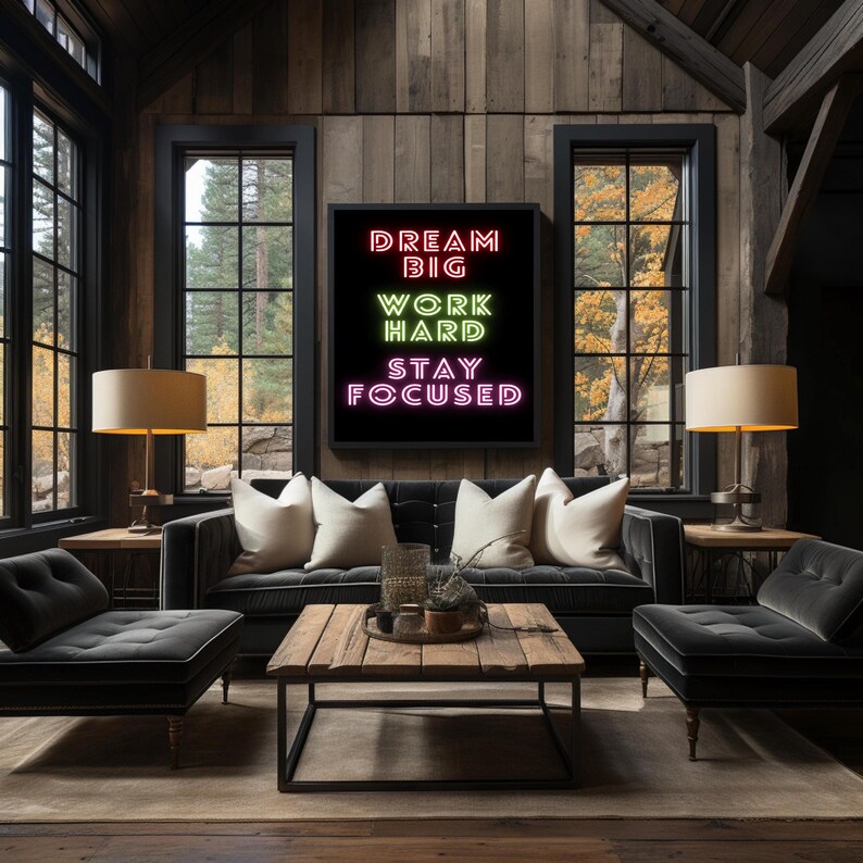 Dream Big Work Hard Stay Focused Poster or Canvas Wall Art ...
