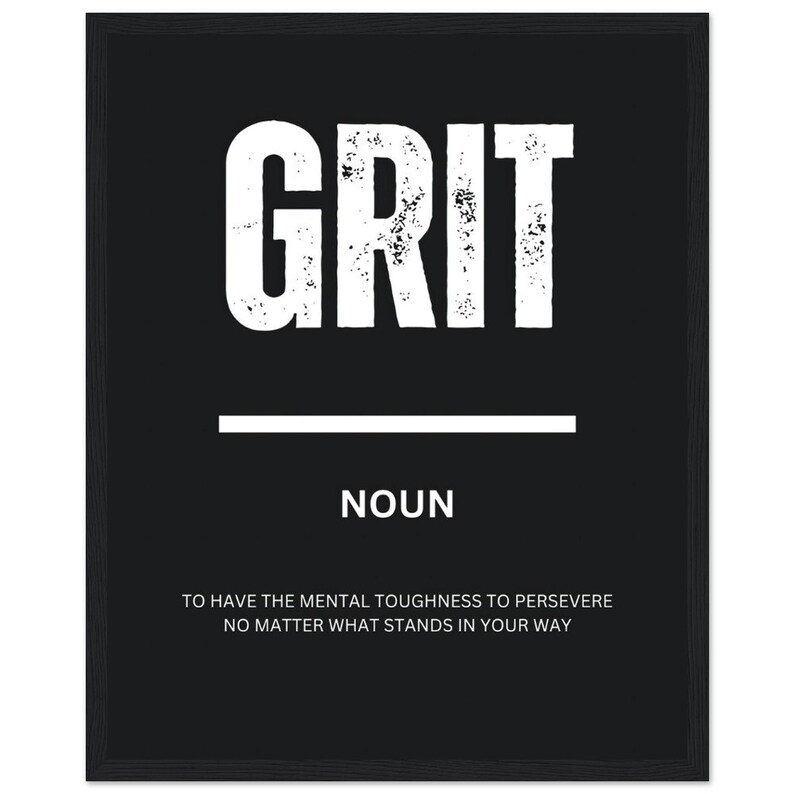 Inspirational / Motivational Grit Wall Art Canvas Print Noun Artwork ...