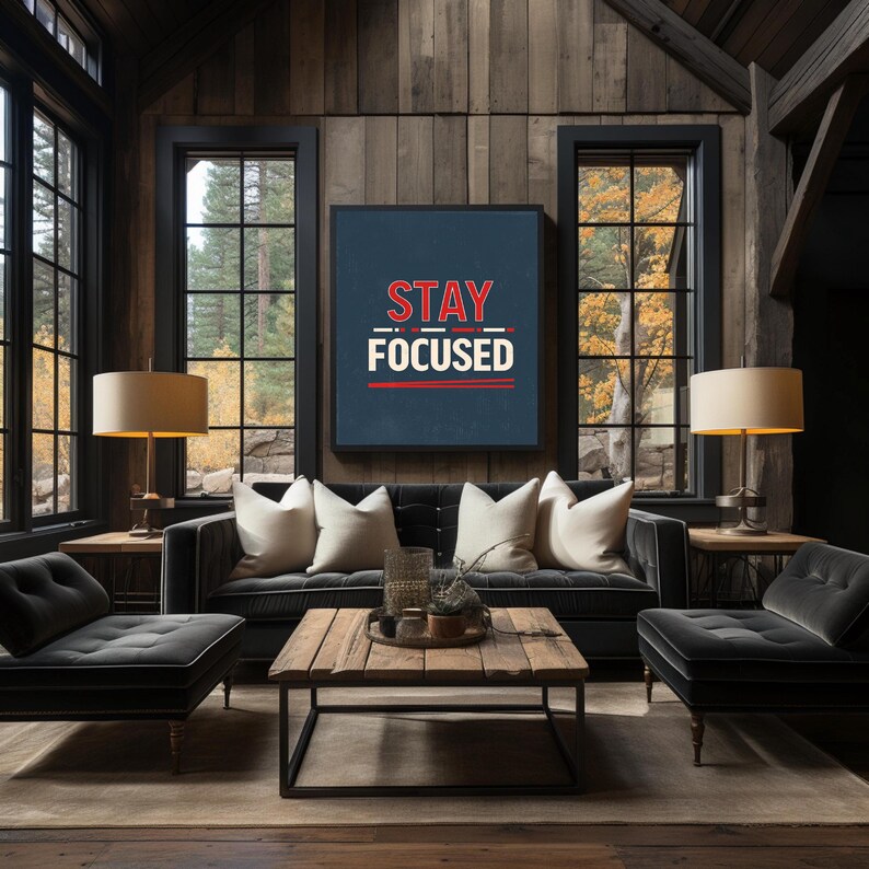 Motivational Poster Saying "stay Focused" | Inspirational Framed Wall ...