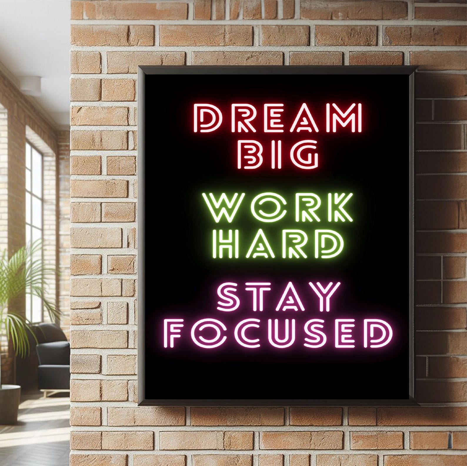 Dream Big Work Hard Stay Focused Poster or Canvas Wall Art ...