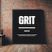 Grit Definition | Inspirational Canvas | Motivational Grit Wall Art ...