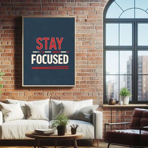 Motivational Poster Saying "stay Focused" | Inspirational Framed Wall ...