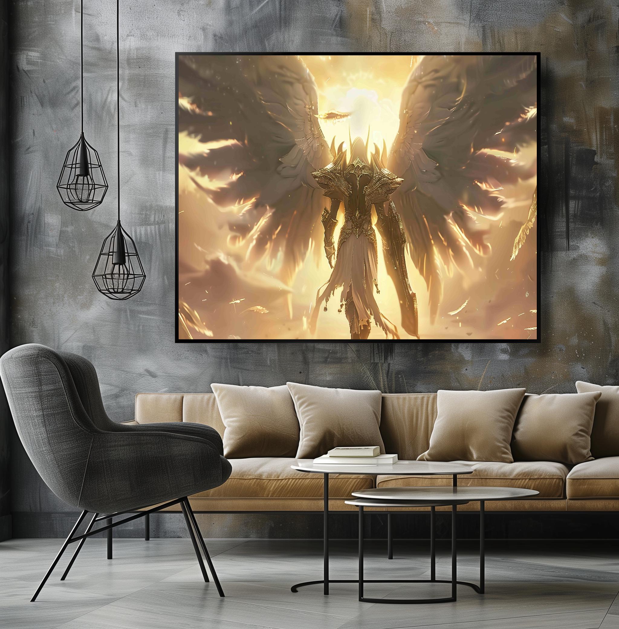 Archangel Michael Canvas Print: Warrior Angel Wall Art - Etsy