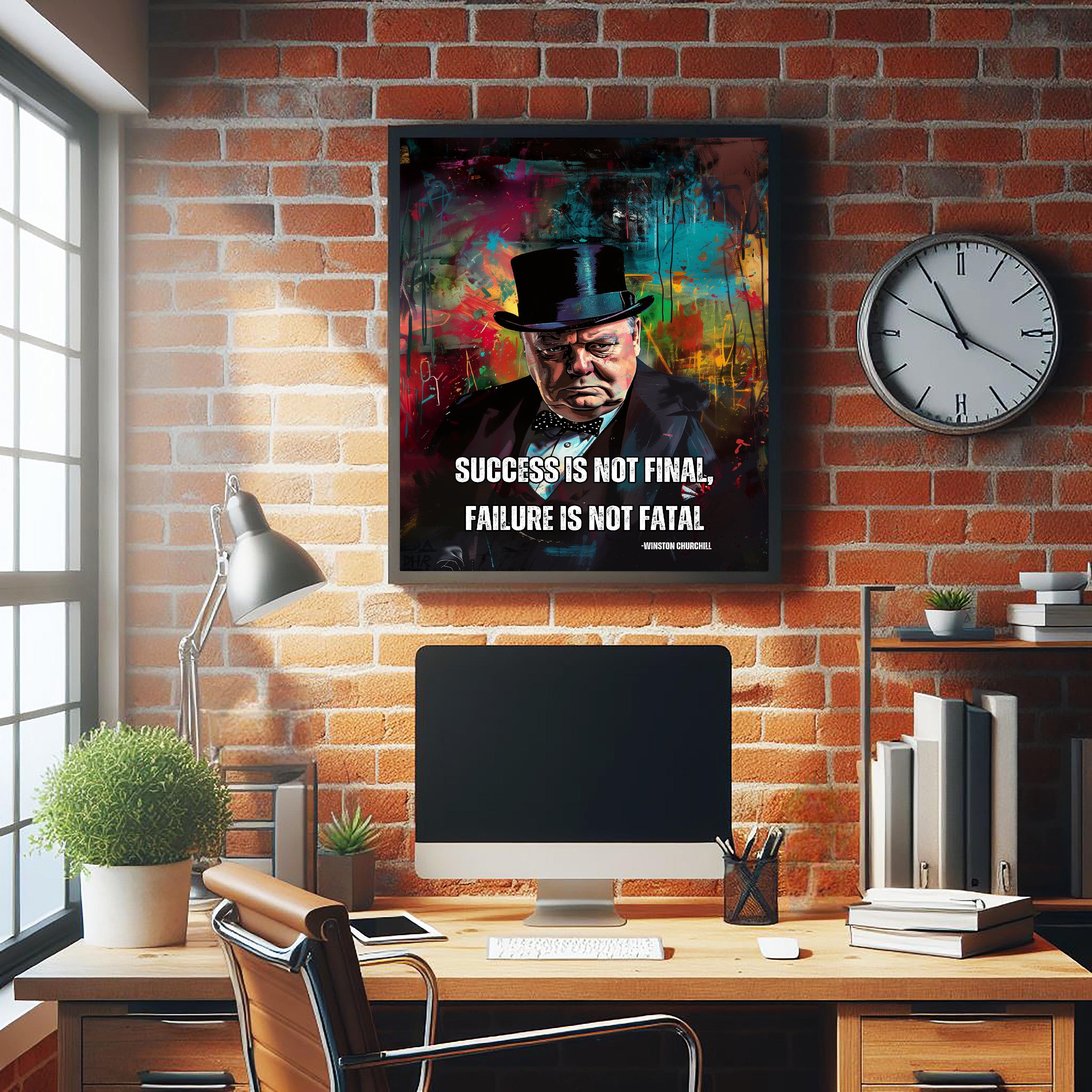 Motivational Wall Art, Modern Office Winston Churchill Quote About ...
