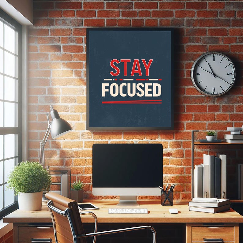 Motivational Poster Saying "stay Focused" | Inspirational Framed Wall ...