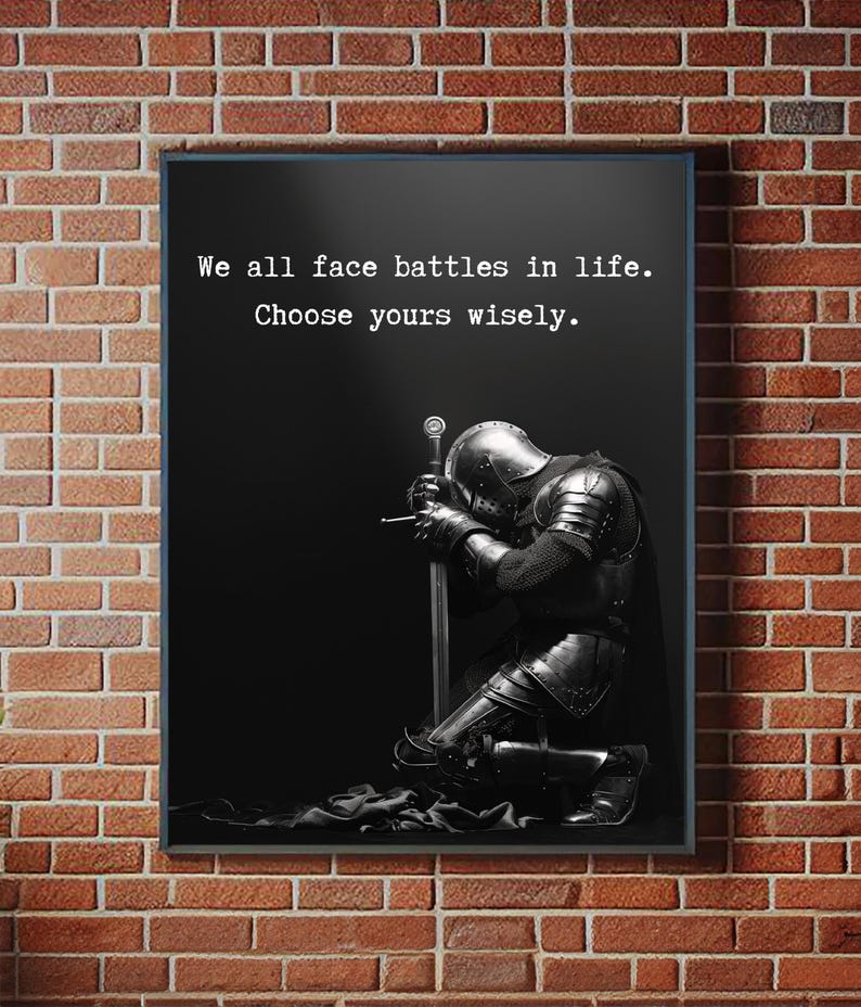 Medieval Knight Canvas Print: Motivational Wisdom Quote - Etsy
