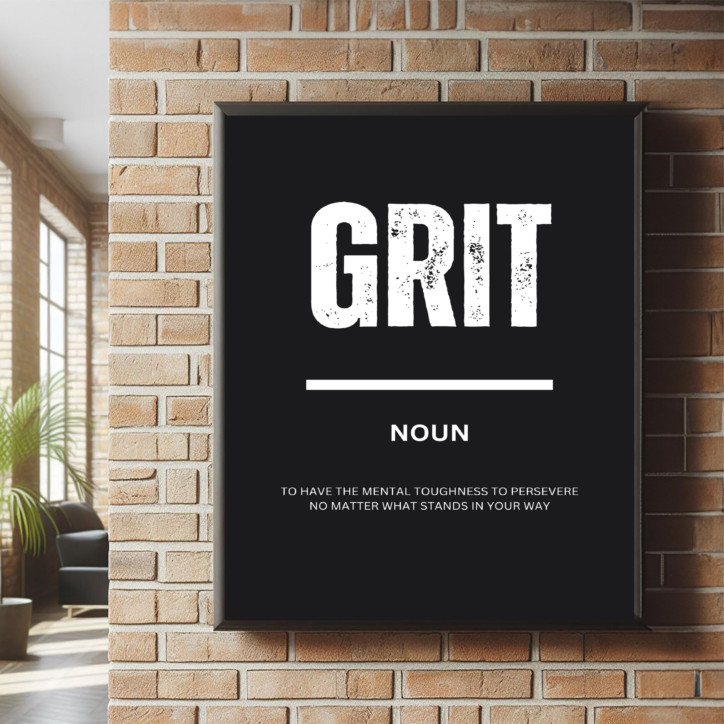 Grit Definition | Inspirational Canvas | Motivational Grit Wall Art ...