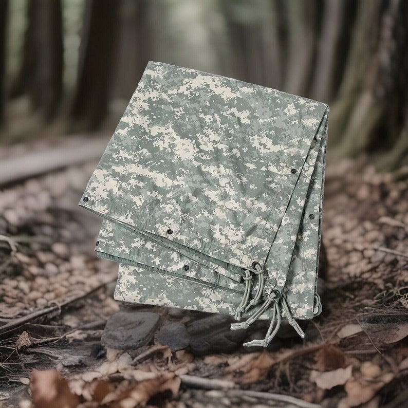 US ARMY USGI Field Tarp Acu/ / Leaf Reversible 92" X 82" Tarp Orc - Etsy