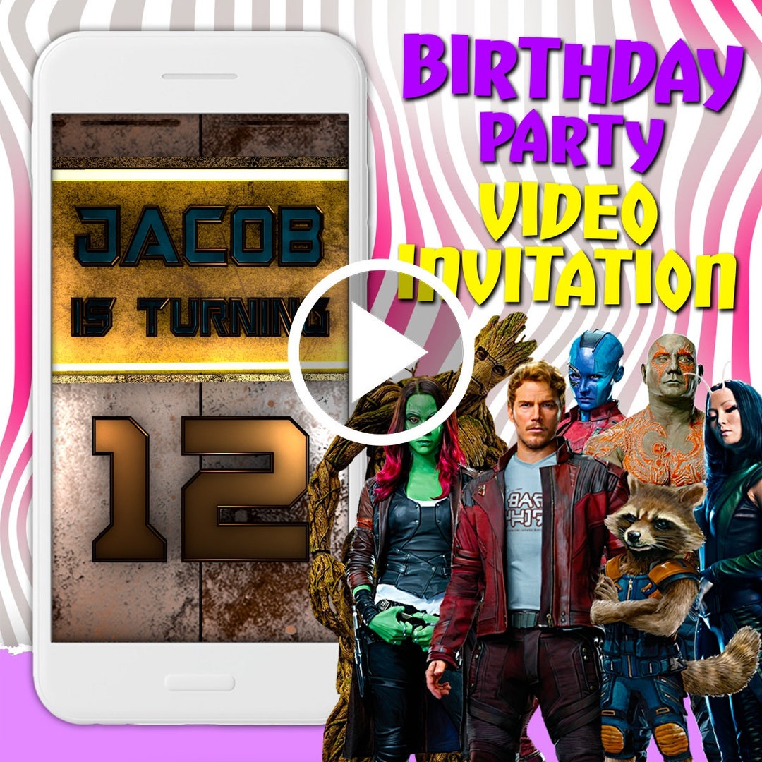 Guardians of the Galaxy Birthday Party Video Invitation, Superheroes ...