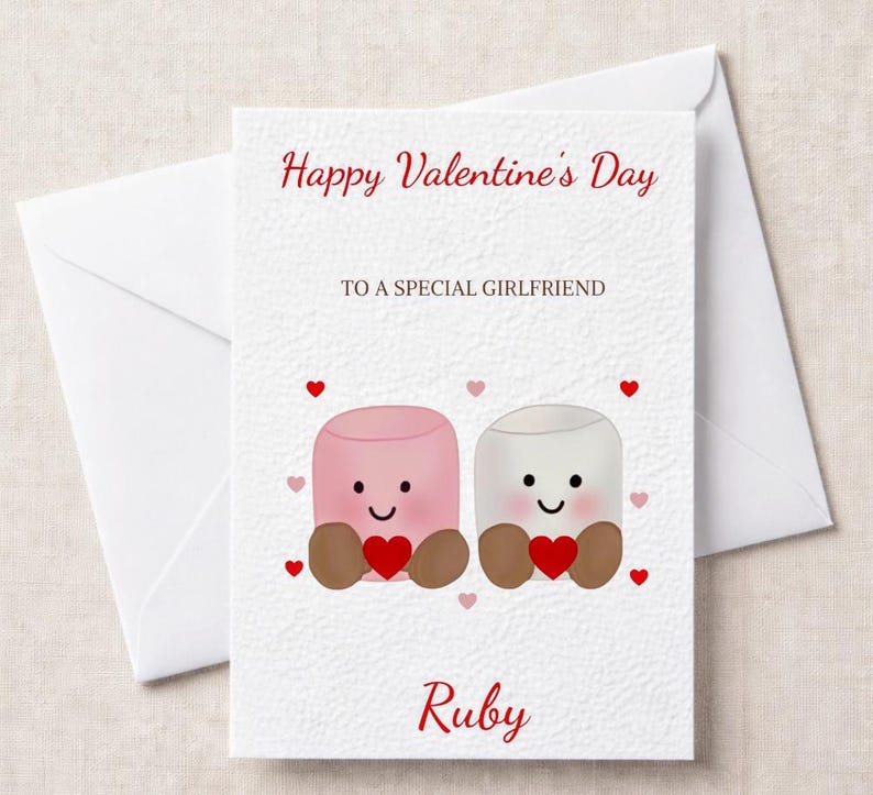 Personalised Jellycat Valentine's Day Card | Custom Name Valentine Card ...