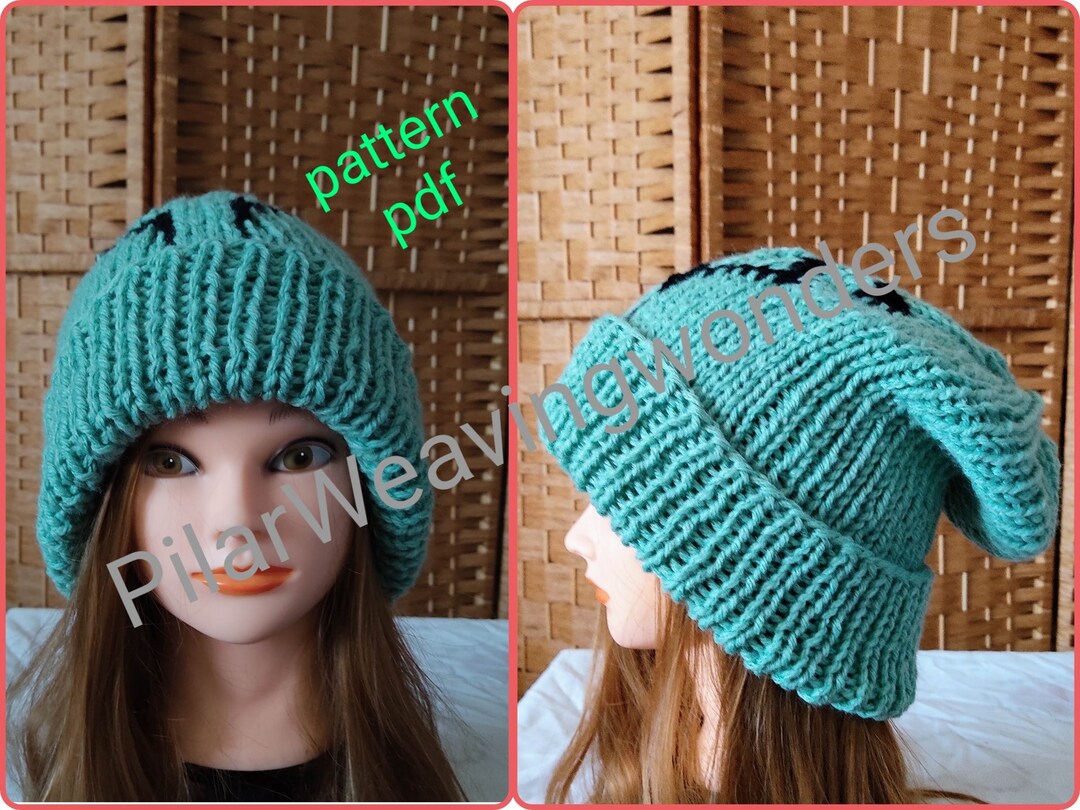 Pattern Pdf,slouchy Hat Pattern, Hat Pattern Adult,hat Logo Pattern ...