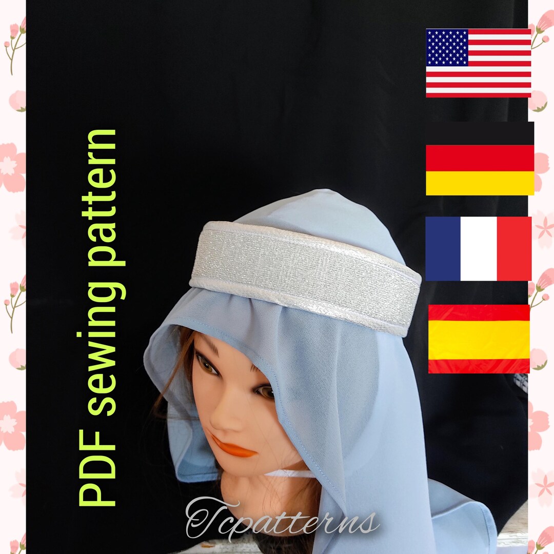 Medieval Headdress Sewing Pattern,one-size Headdress Pattern,basic ...