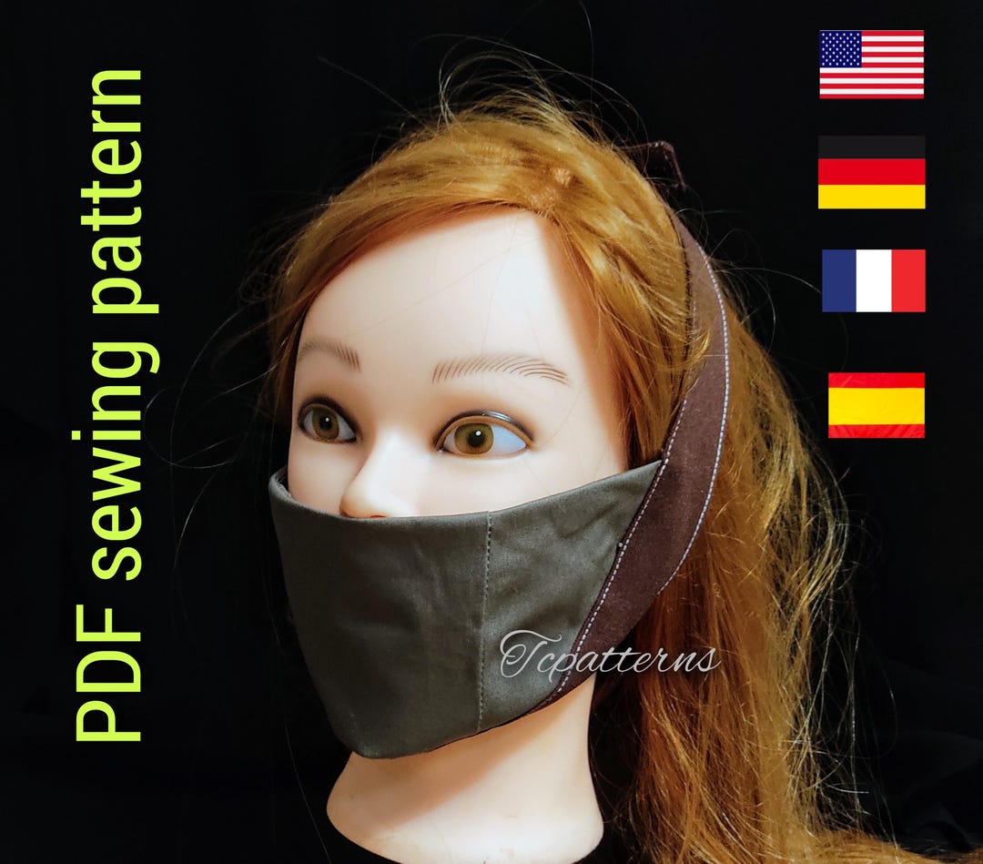 Maid Adult Mask Sewing Pattern, Pdf Pattern in 4 Languages,easy Game ...