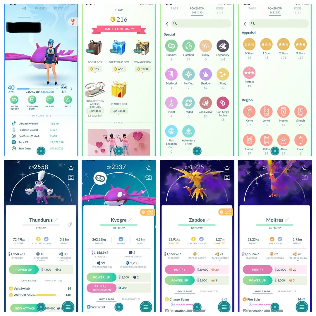 Pokemon Go Mystic 40 73 Shiny 141 Legendary 19 Perfect Pokemon Go ...