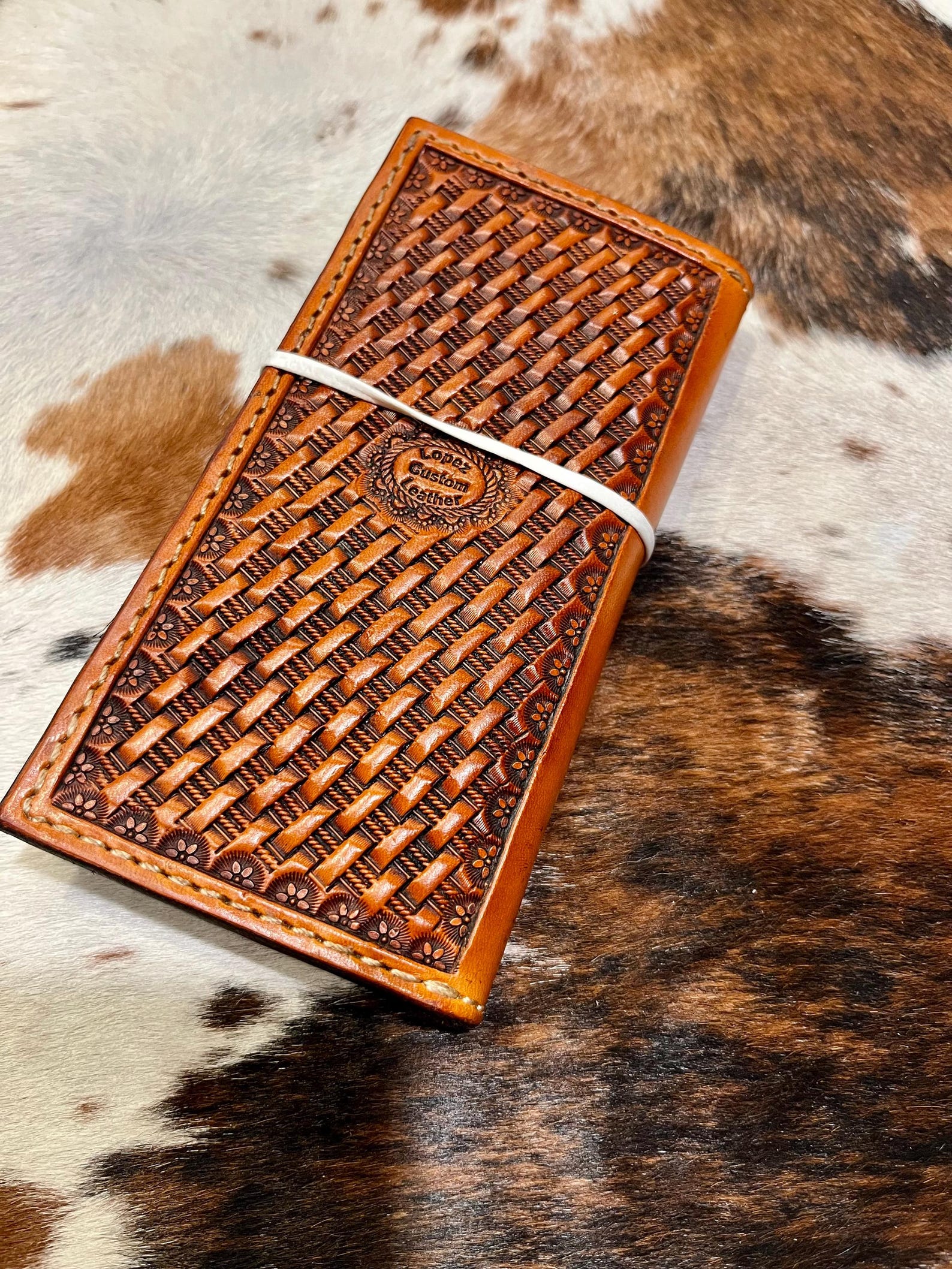 Handmade Western Custom Roper Wallet With Logo or Brand or Initials. - Etsy