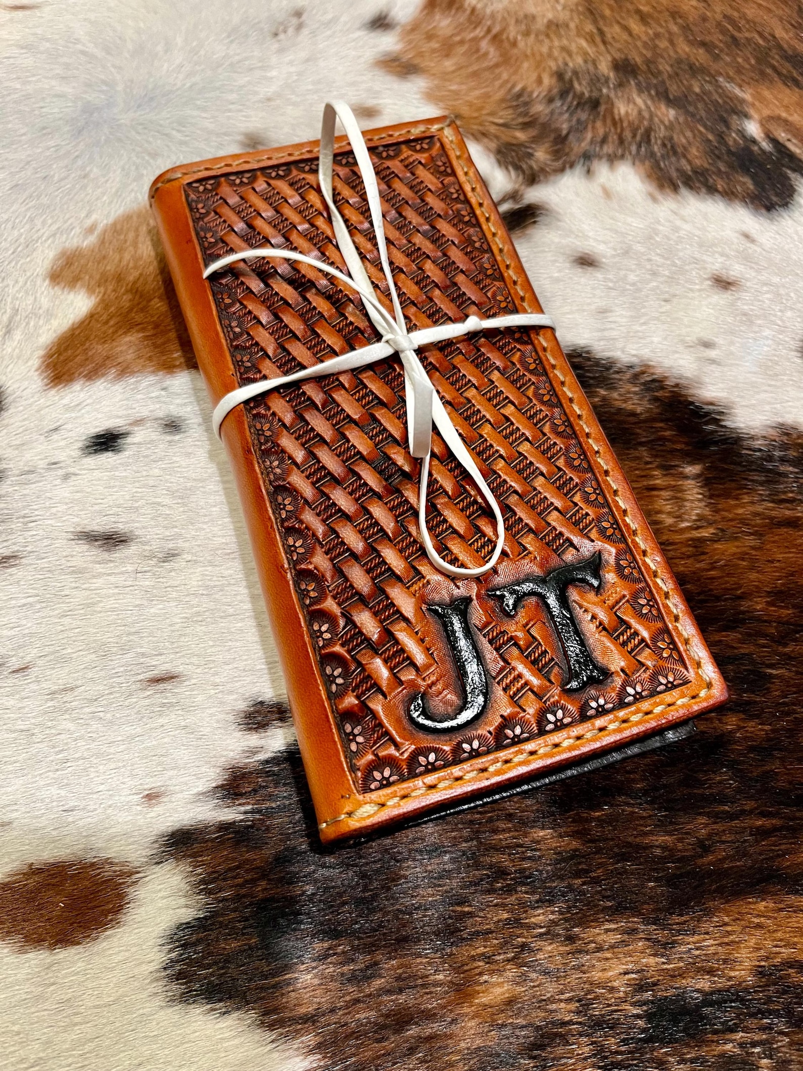 Handmade Western Custom Roper Wallet With Logo or Brand or Initials. - Etsy