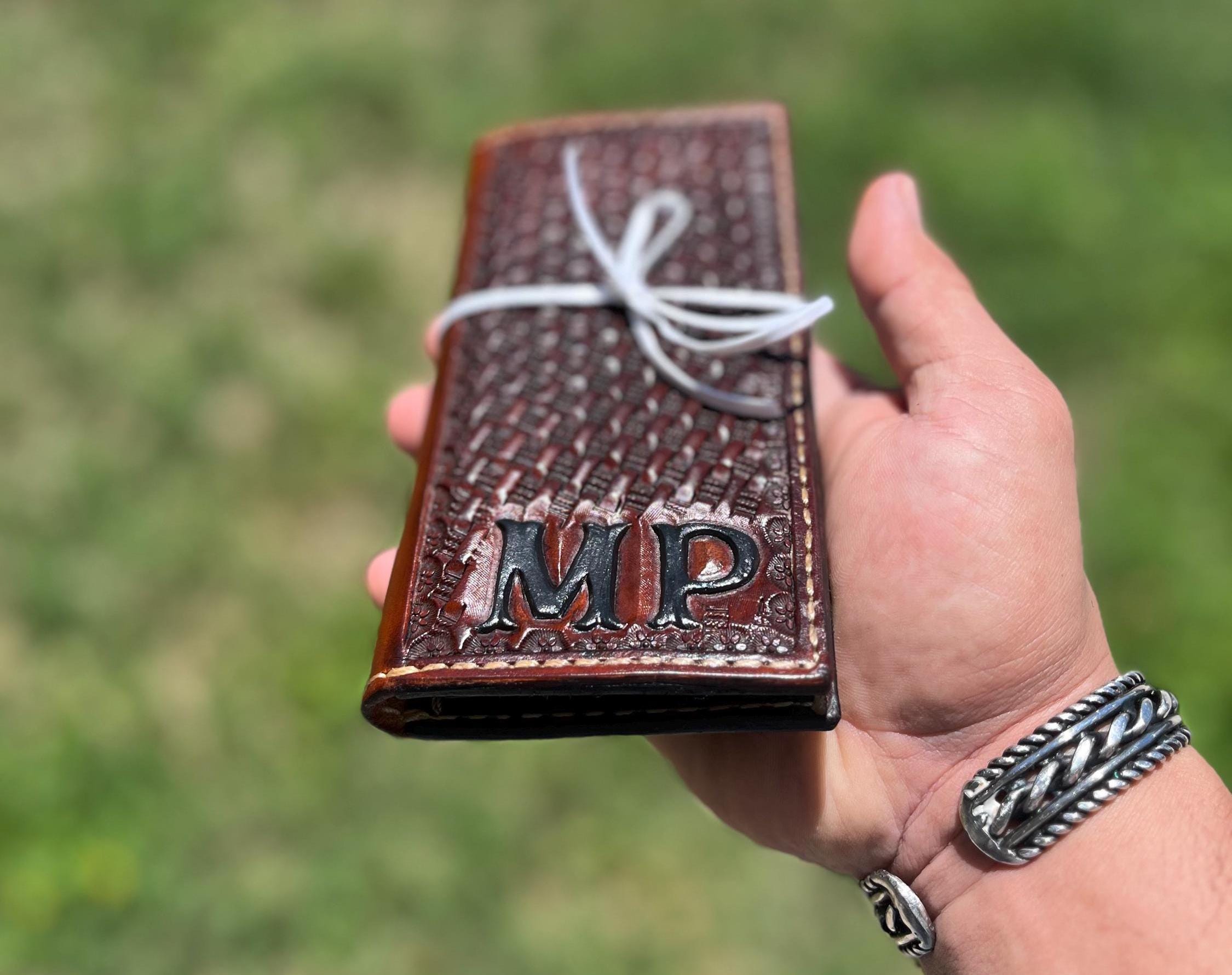 Handmade Western Custom Roper Wallet With Logo or Brand or Initials. - Etsy