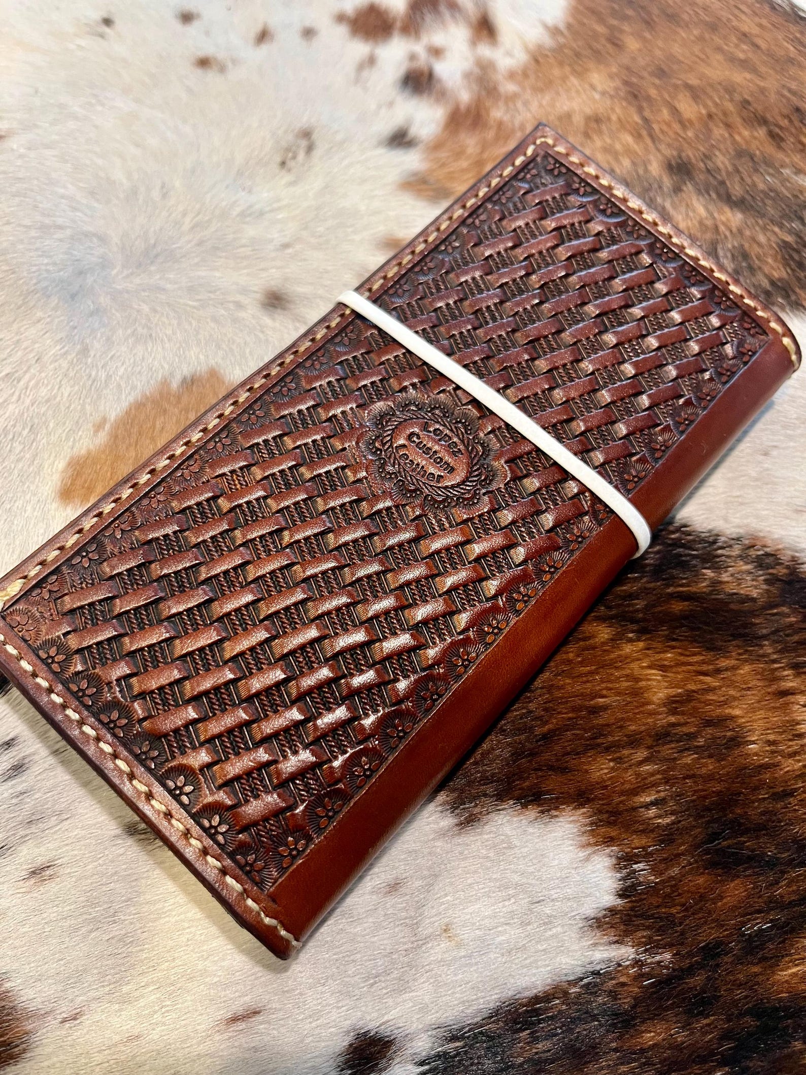 Handmade Western Custom Roper Wallet With Logo or Brand or Initials. - Etsy