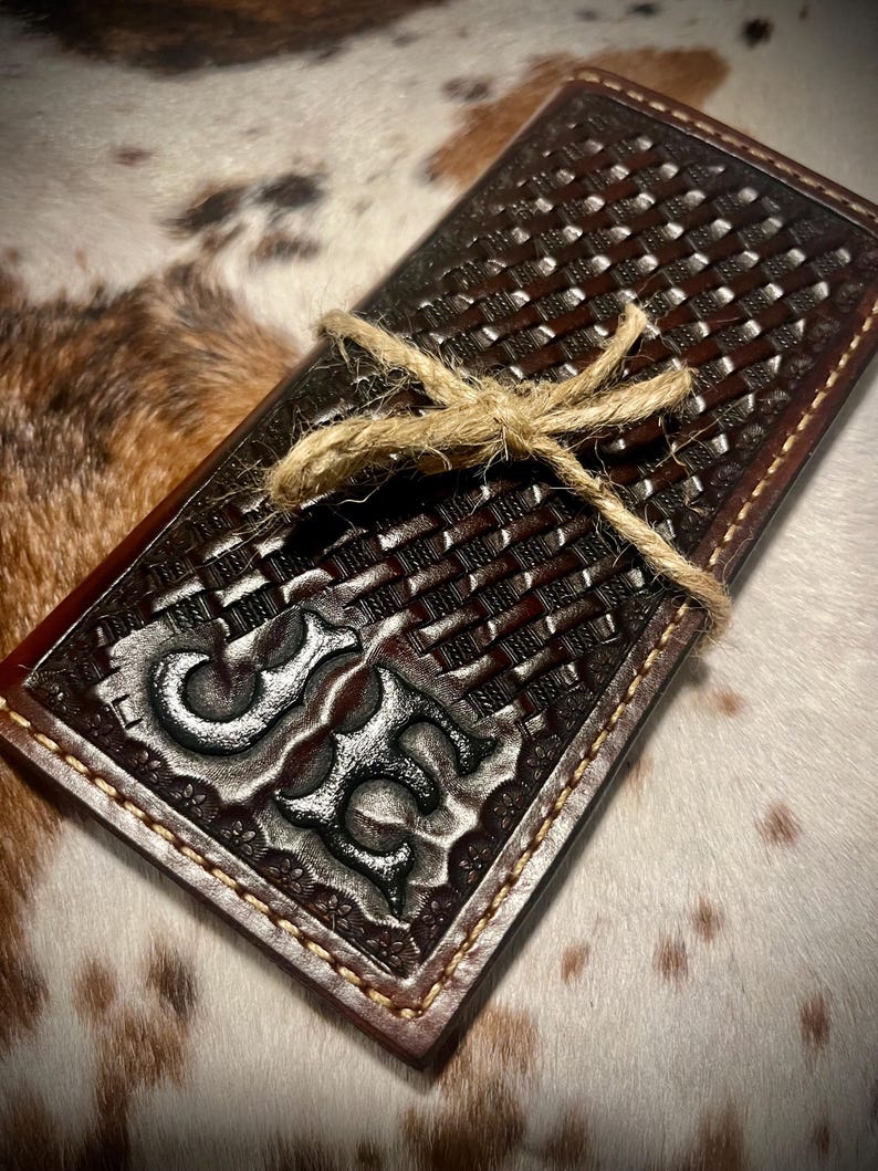 Handmade Western Custom Roper Wallet With Logo or Brand or Initials. - Etsy