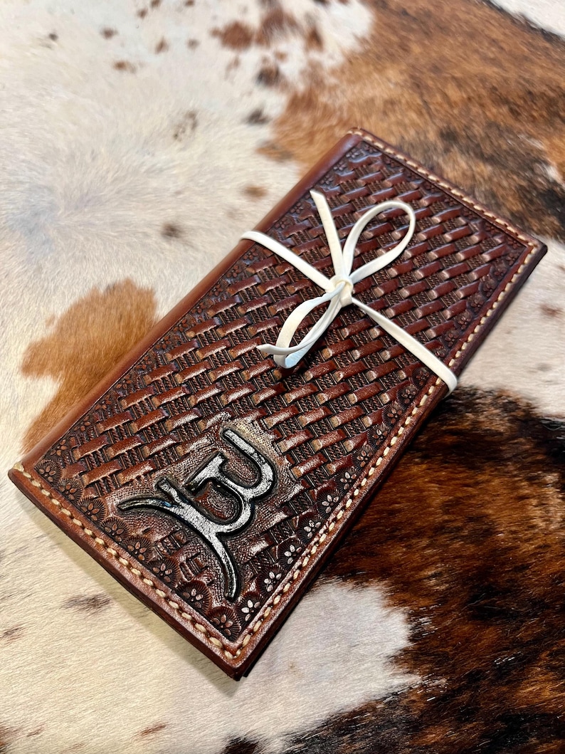Handmade Western Custom Roper Wallet With Logo or Brand or Initials. - Etsy