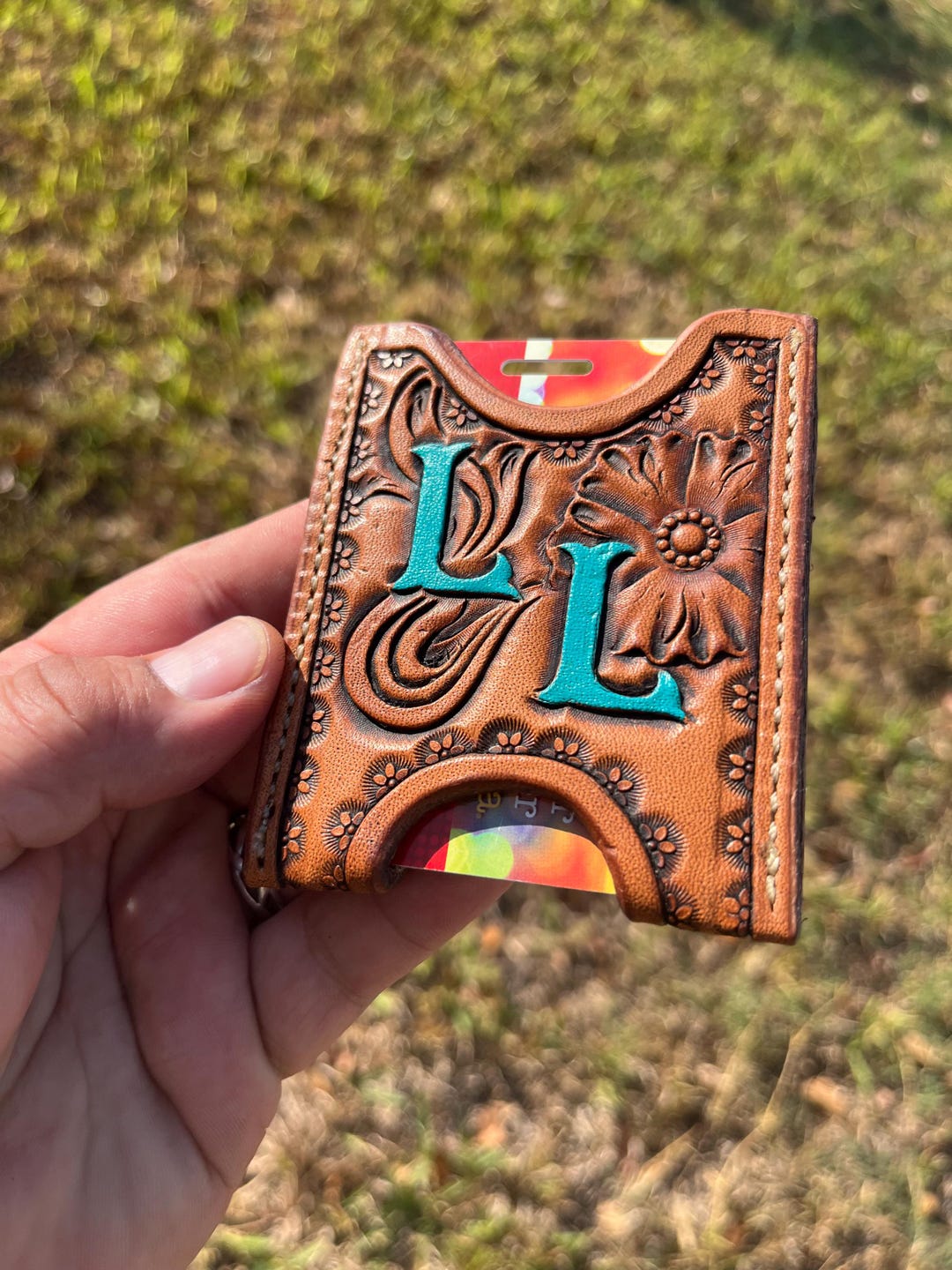 Tooled Western Floral Cards Holder Wallet With Initials/ Brand - Etsy