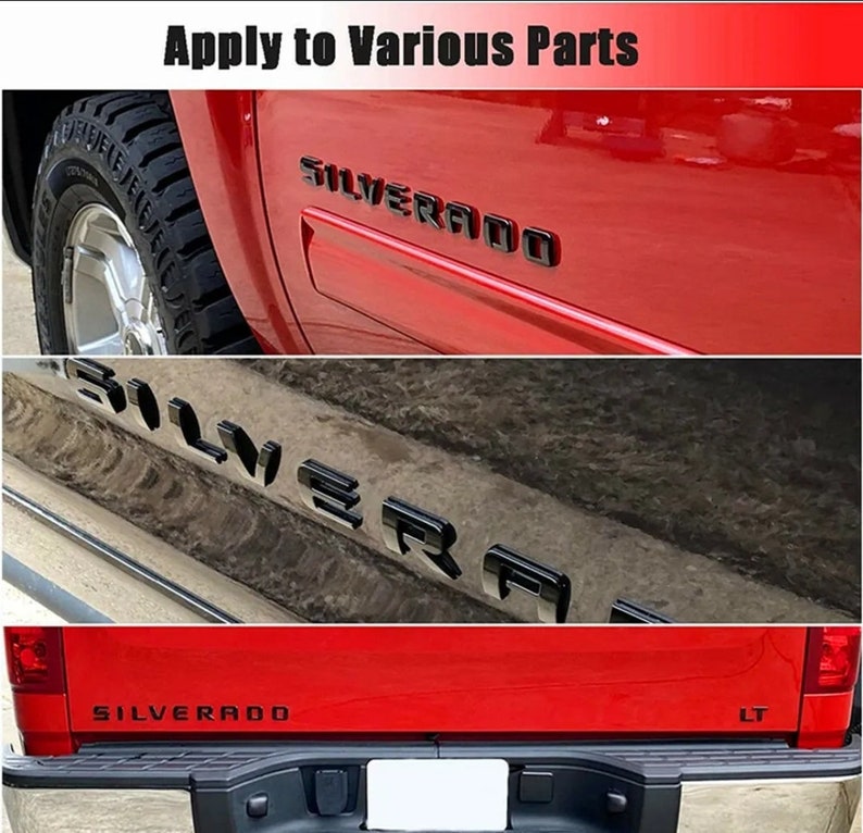 2007-2018 Silverado 3x Gloss Black for Chevy 1500 2500 3D Emblems ...