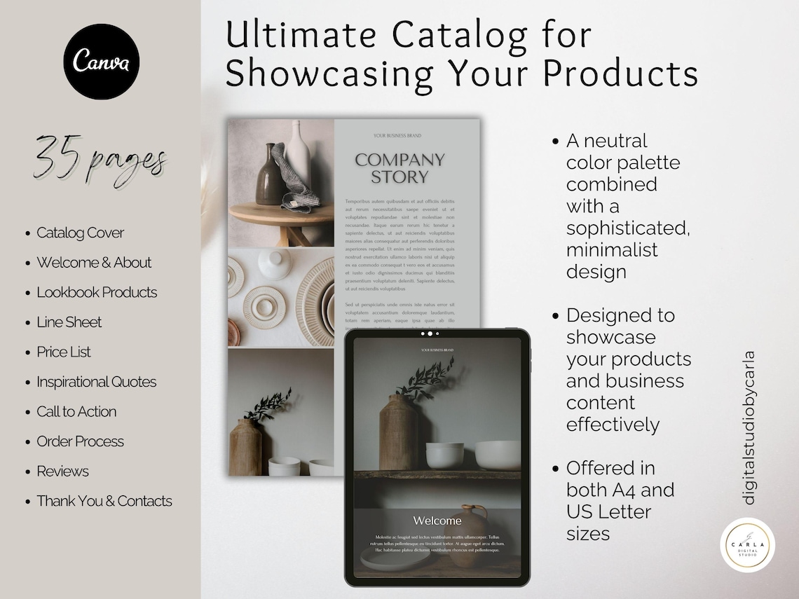 Ceramic Products Catalog Template: 35 Editable Pages Magazine for ...