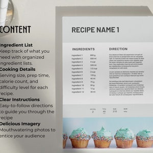 Editable Recipe Binder Template for Cookbook and Ebook in Canva - Etsy