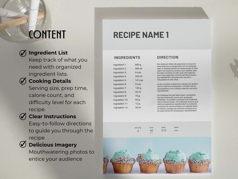 Editable Recipe Binder Template for Cookbook and Ebook in Canva - Etsy
