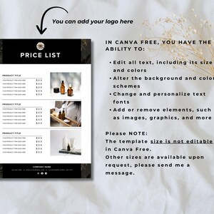 Elegant Black Price List Template - Editable Canva Digital Catalog ...