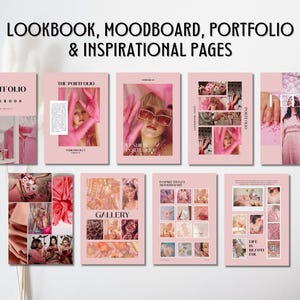 Pink Portfolio Template Canva | Digital Fashion Lookbook & Brand ...