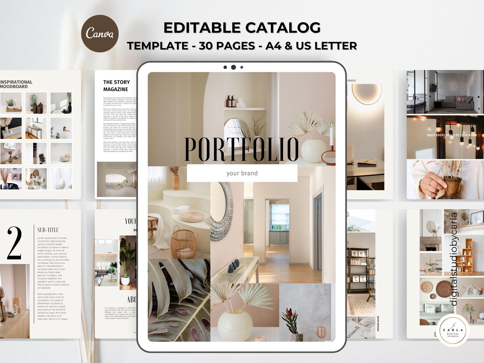Editable Interior Design Catalog Template: Professional Portfolio ...