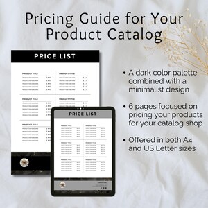 Elegant Black Price List Template - Editable Canva Digital Catalog ...