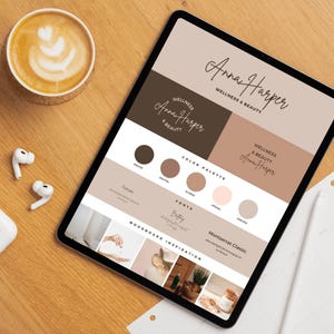Neutral Brand Kit Template Canva | Brand Board Template | Premade ...