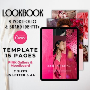 Pink Portfolio Template Canva | Digital Fashion Lookbook & Brand ...