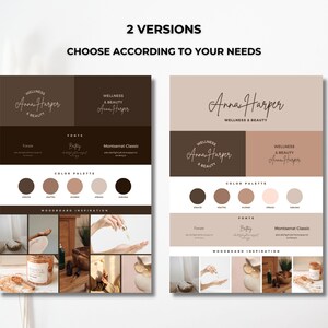 Neutral Brand Kit Template Canva | Brand Board Template | Premade ...