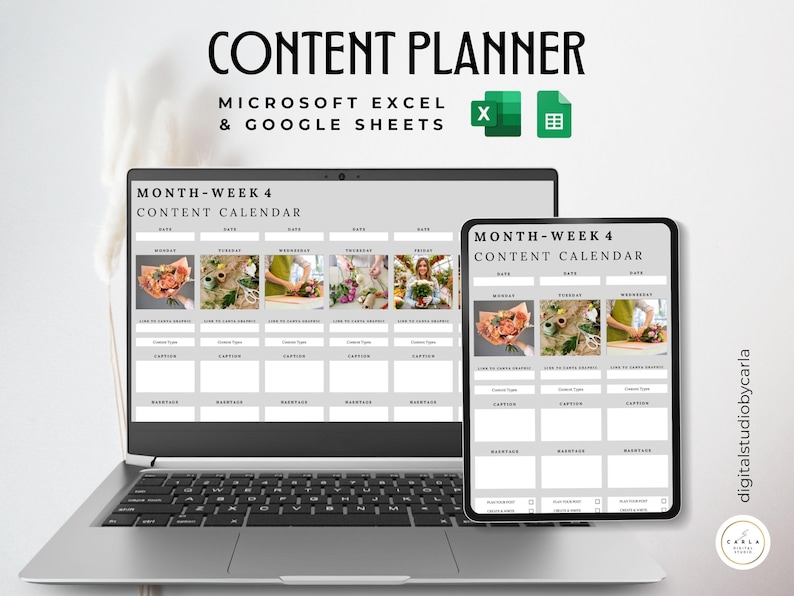 Social Media Content Planner - Google Sheets & Excel Calendar for ...